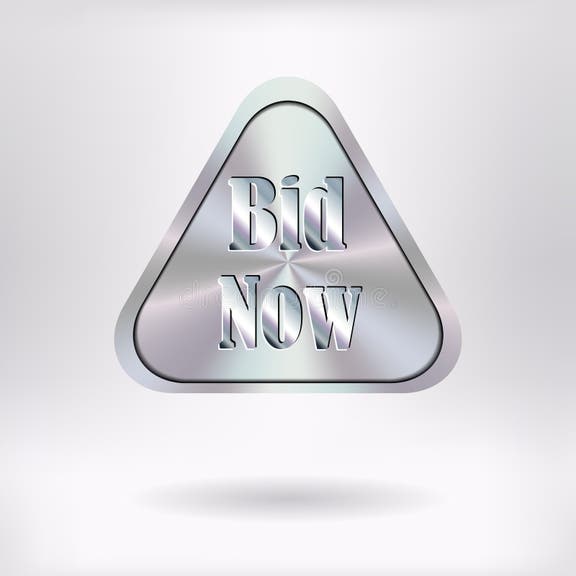 Brushed Metal Triangular Button - Bid Now Stock Vector - Illustration ...