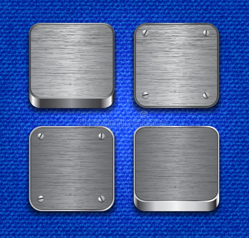 Blank Brushed Metal Buttons Stock Vector - Illustration of aluminum ...