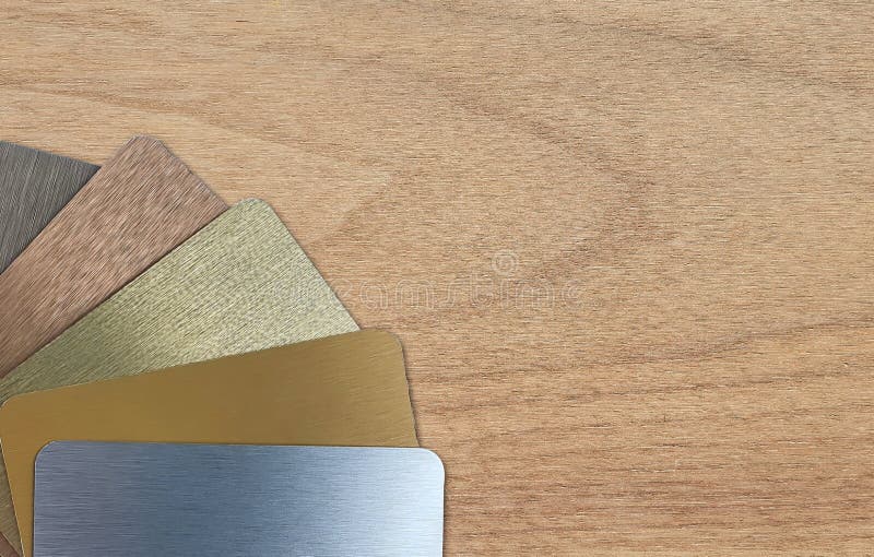 Brushed Metallic Laminated Samples Swatch Containing Silver ,gold ,rose ...