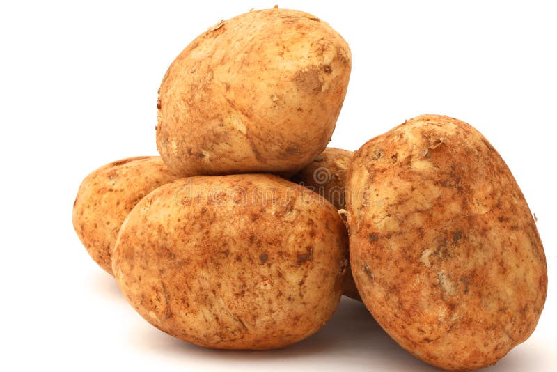 Raw Brushed Potatoes in a Pile Stock Photo - Image of healthy, heap ...