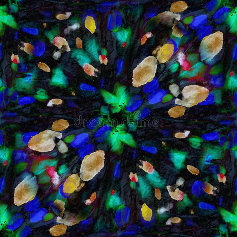 Brushed Repeat Batik. Black Artistic Fabric. Fluid Effect Splatter ...