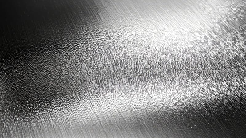 Brushed Stainless Steel Plate with Silver Metal Texture and Light ...