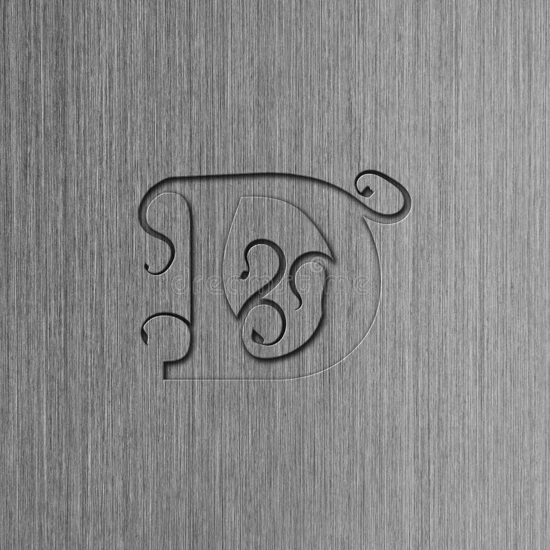 Brushed Steel Texture with the Letter D Stock Image - Image of material ...