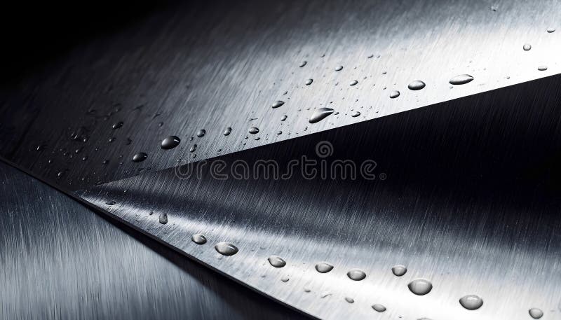 Brushed Steel Surface with Water Droplets Reflecting Light Textures ...