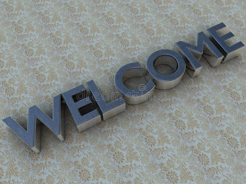 Brushed steel welcome logo stock illustration. Illustration of ...
