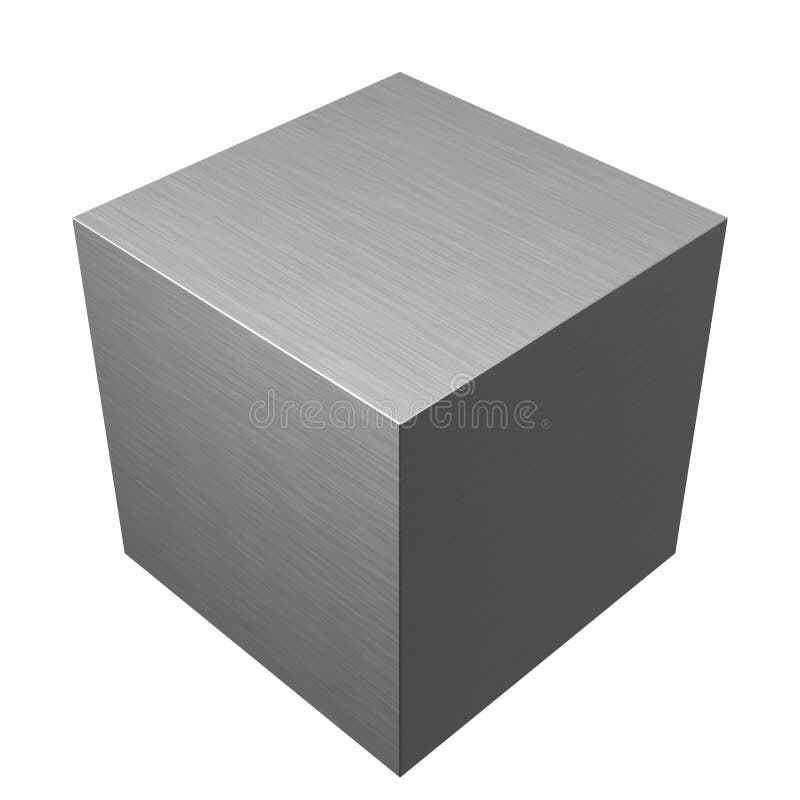 Brushed Texture Metal Steel Cube Stock Illustration - Illustration of ...