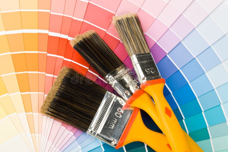 Brushes and paint-roller stock image. Image of colorful - 6973339