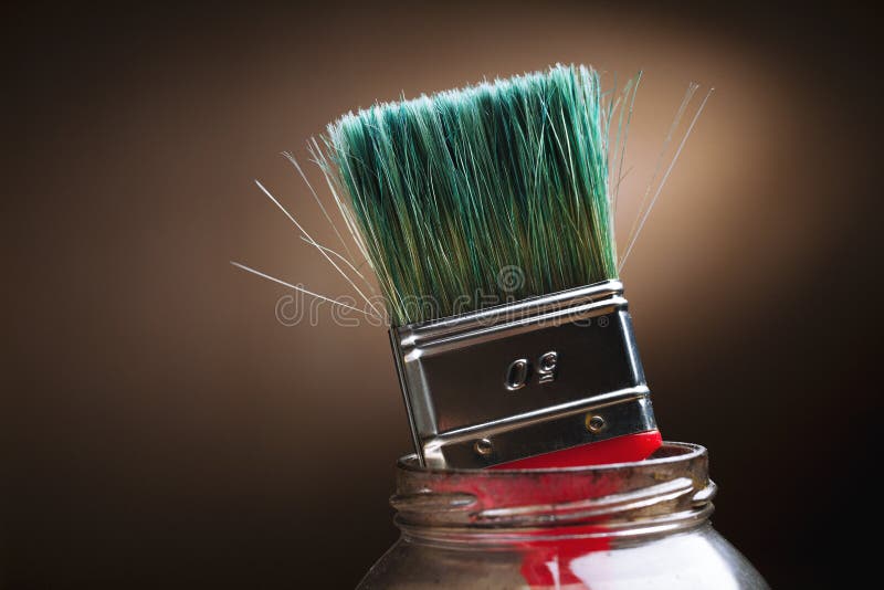Brushes in container stock photo. Image of brown, pattern - 62257122