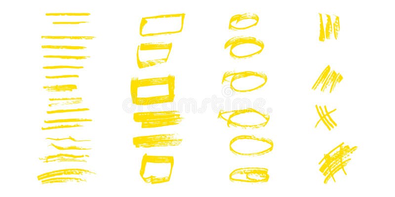 Brushes and Elements for Notes Highlighting Text. Stock Vector ...