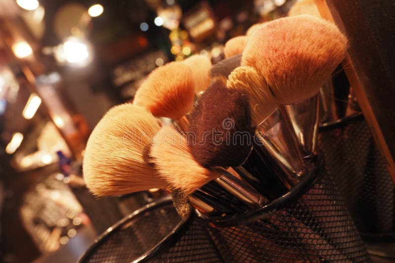 Brushes Organized in a Container at a Busy Makeup Studio Stock Image ...