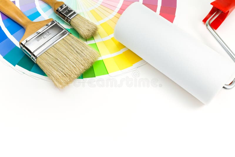 Color Paint, Roller Brush and Color Guide Stock Illustration ...
