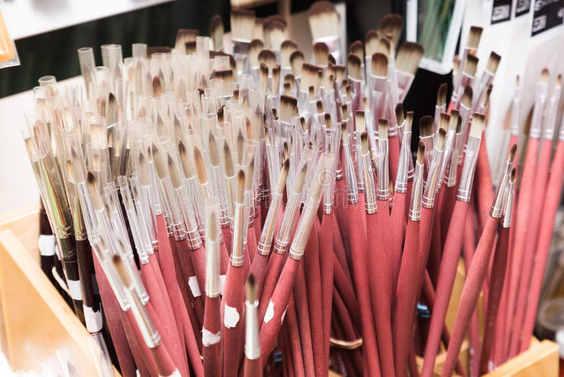 Brushes for Painting in Store Stock Image - Image of creativity ...