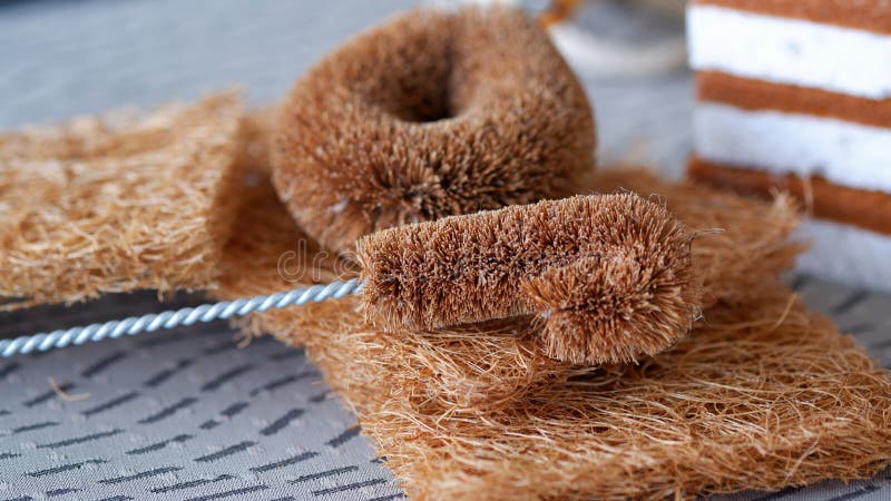 Brushes and Scrubbers Made of Coconut Coir. Stock Image - Image of ...