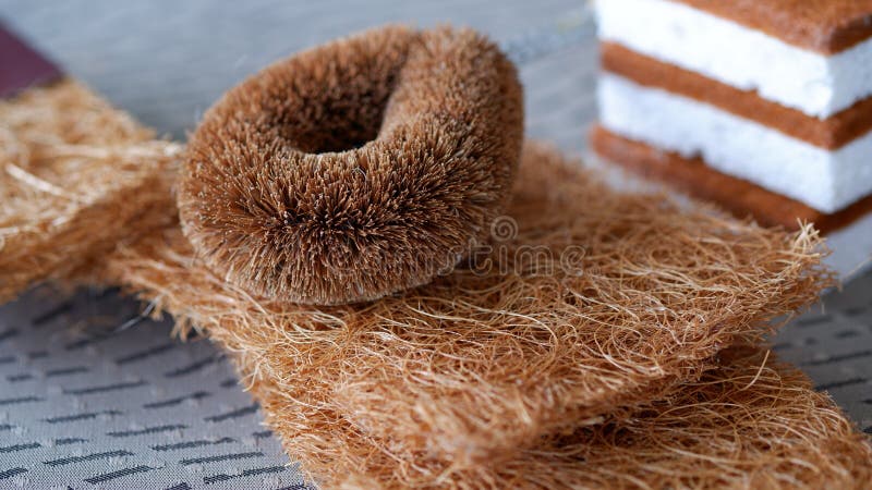Brushes and Scrubbers Made of Coconut Coir. Stock Image - Image of ...