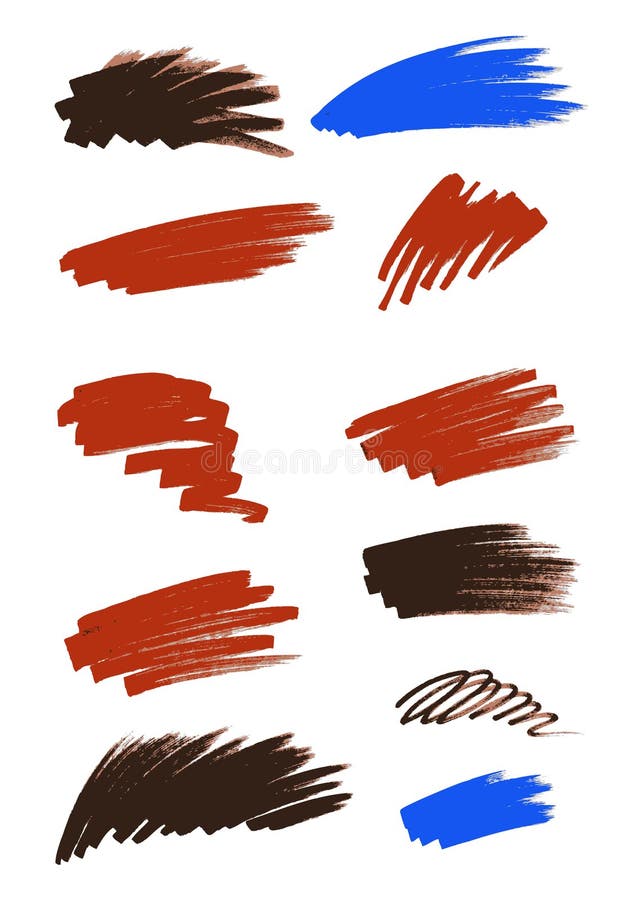 A Set of Hand Drawn Brushes for Graphic Design. Stock Vector ...