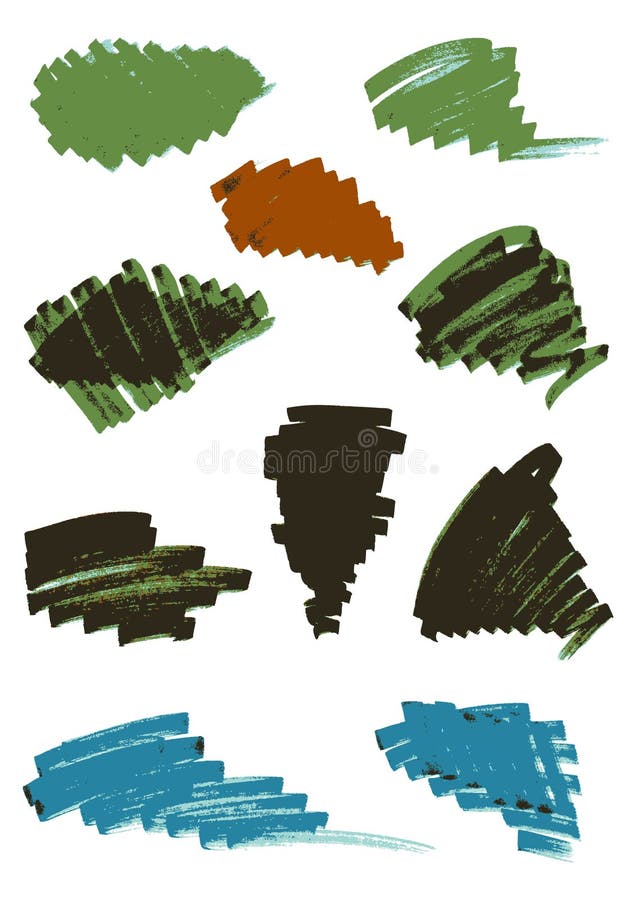 A Set of Hand Drawn Brushes for Graphic Design. Stock Vector ...