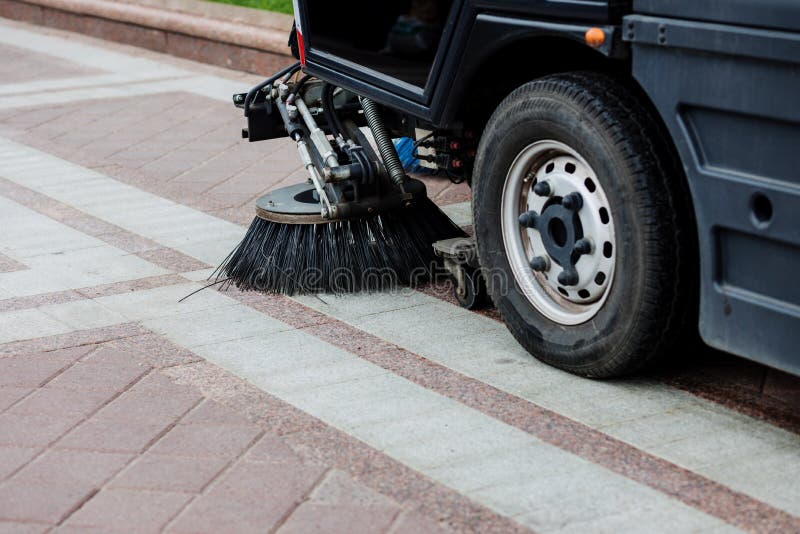 Brushes of Street Cleaning Machine Stock Image - Image of cleaning ...