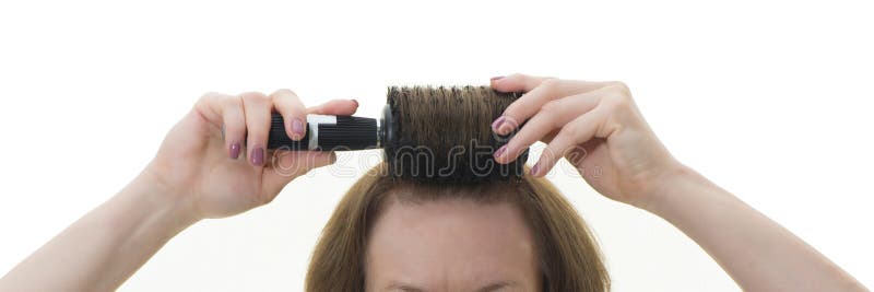 Brushing hair styling stock image. Image of combing - 220042731