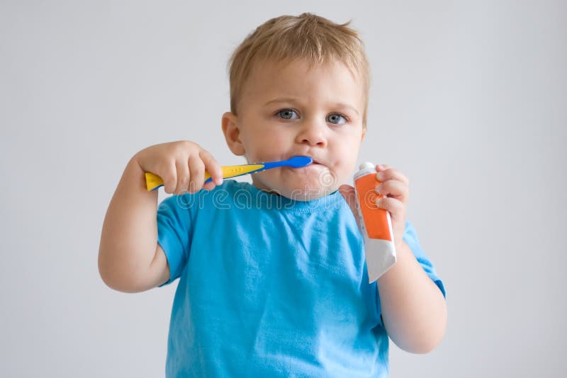 Brushing my teeth stock image. Image of child, baby, boys - 11708201