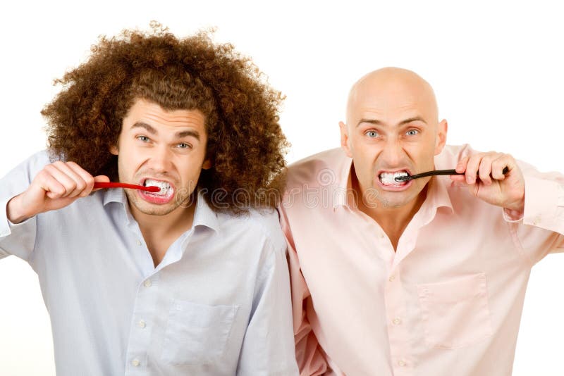 Brushing Teeth stock image. Image of white, brush, looks - 16063211