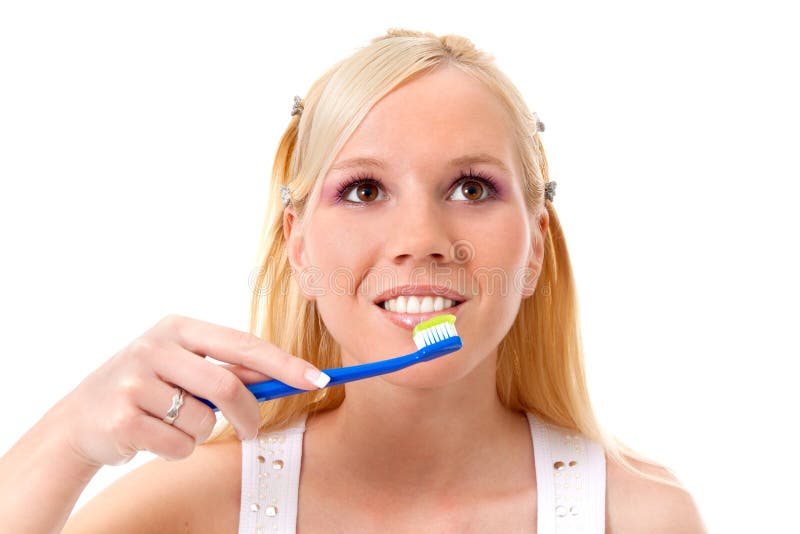 Brushing teeth stock image. Image of fresh, closeup, human - 18158489