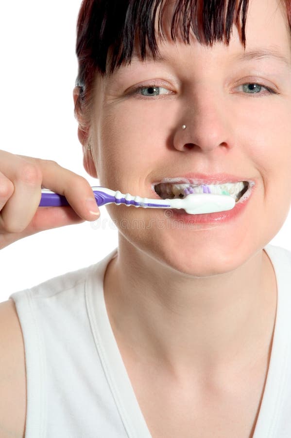 Brushing teeth stock image. Image of happy, brush, cleans - 719101