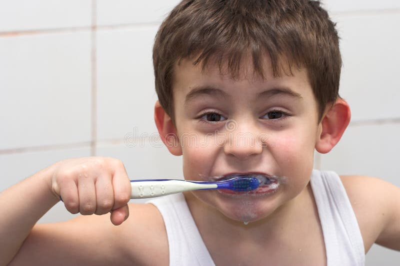 Brushing teeth stock image. Image of hand, look, toothbrush - 8574391