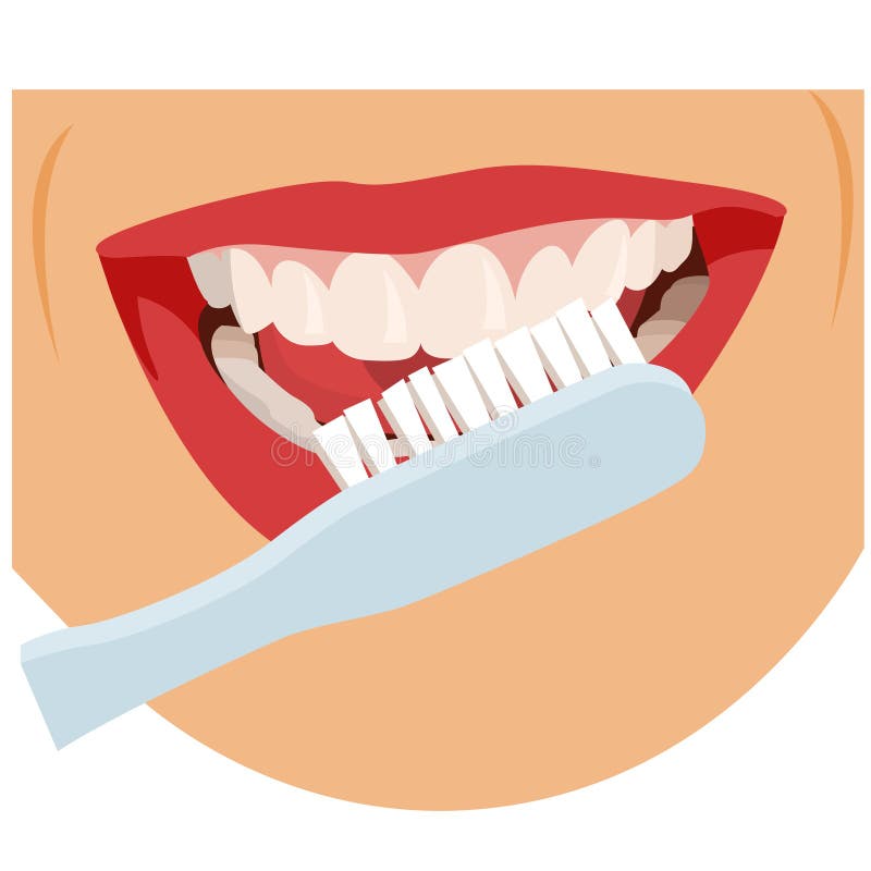Brushing teeth, stock vector. Illustration of icon, font - 345413907