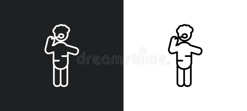 Brushing Teeth Outline Icon in White and Black Colors. Brushing Teeth ...