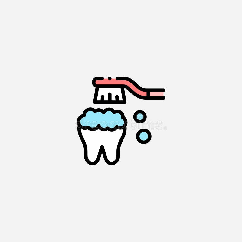 Brushing Tooth Vector Icon Sign Symbol Stock Vector - Illustration of ...