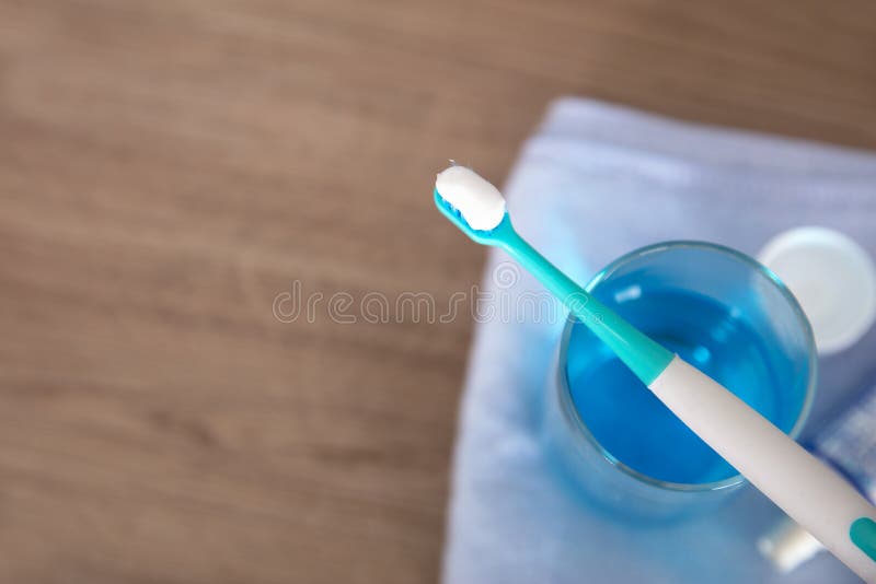 Daily Brushing and Washing on Table Stock Image - Image of clean ...