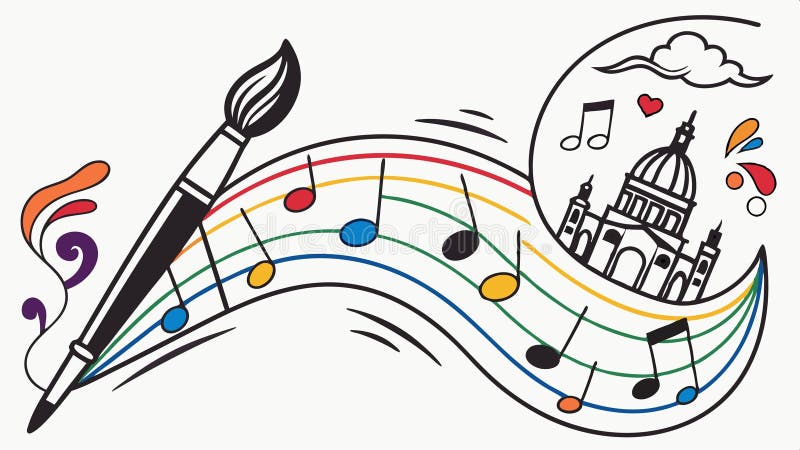 Brushstroke Music Notes Trail, Artistic Melody and Musical Expression ...