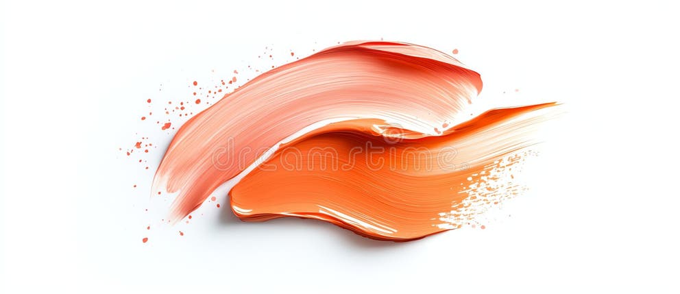 Brushstroke of Vibrant Orange Paint with Texture and Dynamic Shape on a ...