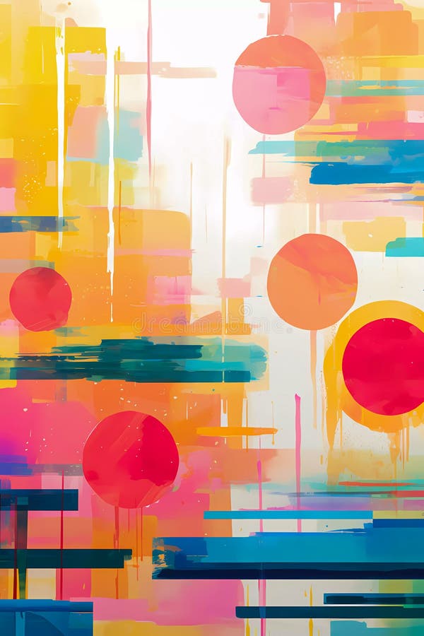 Brushstrokes and Colorful Lines: Watercolor and Crayon Blend Pattern ...