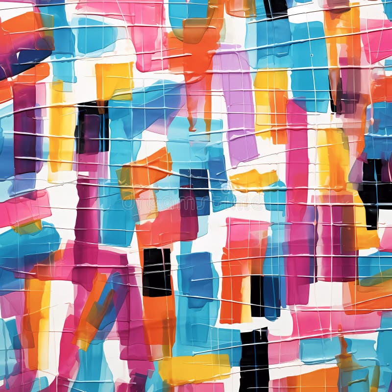Brushstrokes and Colorful Lines: Watercolor and Crayon Blend Pattern ...