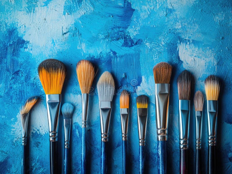 Bruss on Blue Surface stock photo. Image of scheme, expression - 373281330