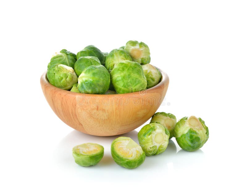 Brussel Sprouts Isolated on White Background Stock Photo - Image of ...