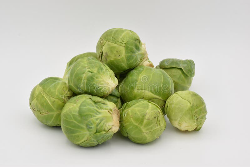 Brussel Sprouts Piled on a White Background Stock Photo - Image of ...
