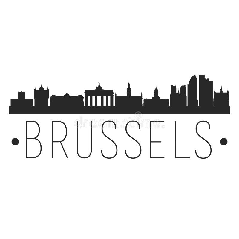Brussels Skyline City Icon Vector Art Design Stock Vector ...