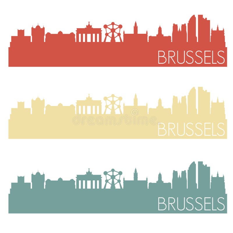 Brussels Skyline City Icon Vector Art Design Stock Vector ...