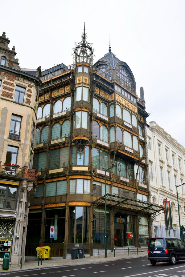Musical Instruments Museum Facade in the Center of Brussels. Editorial ...