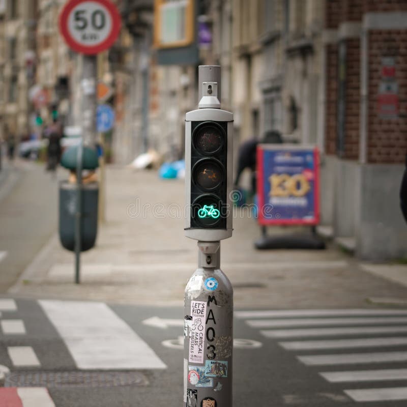 2024-06-07, Brussels, Belgium. Traffic Lights for Bicycle Riders ...