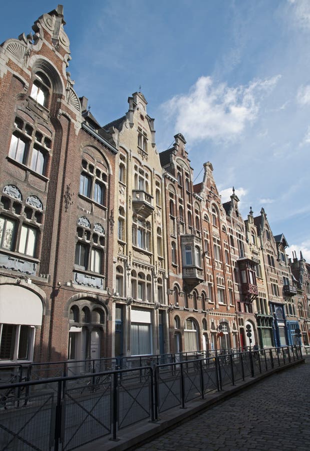 Brussels - the Facade of Typical Houses Stock Photo - Image of street ...