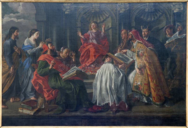 Brussels - Jesus at Age 12 Teaching in the Temple Editorial Stock Image ...