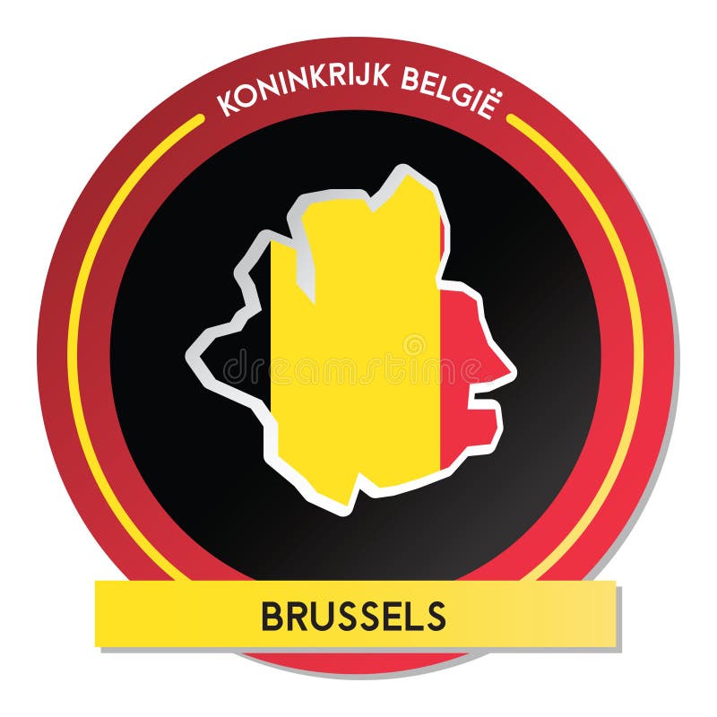 Brussels Map Sticker. Vector Illustration Decorative Design Stock ...