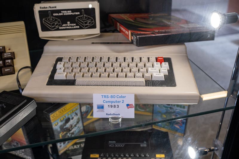 Brussels 05 May 2021: White Exposition Model of TRS-80 Color Computer ...