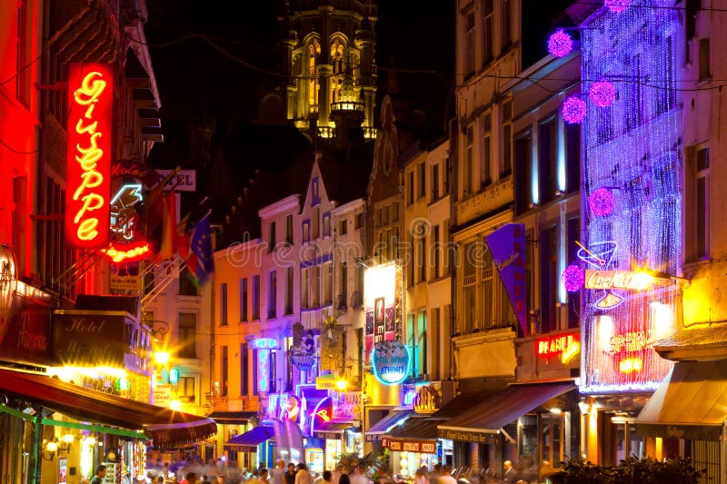 Brussels Nightlife editorial photography. Image of colourful - 19096967