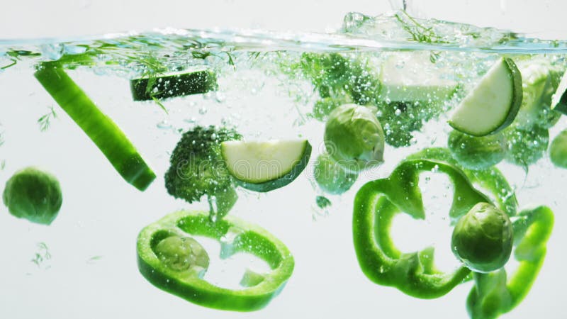 Brussels Sprouts Falling into Water Stock Video - Video of healthy ...