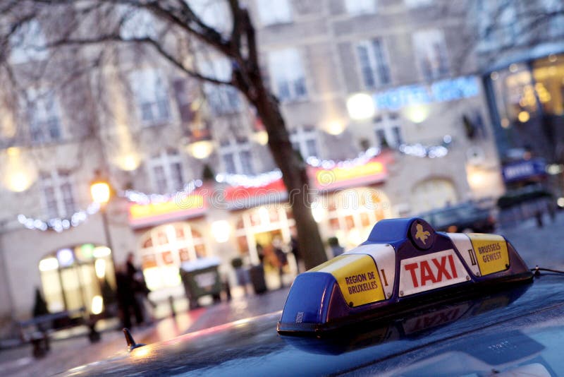 Brussels taxi editorial photography. Image of town, belgium - 16445042