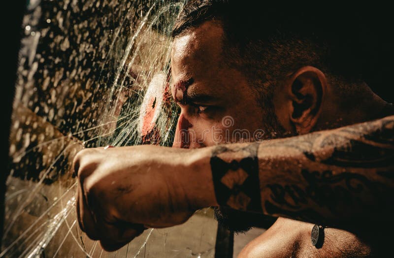 Brutal Angry Gang Man Lifestyle Serious Handsome Guy Gang Man